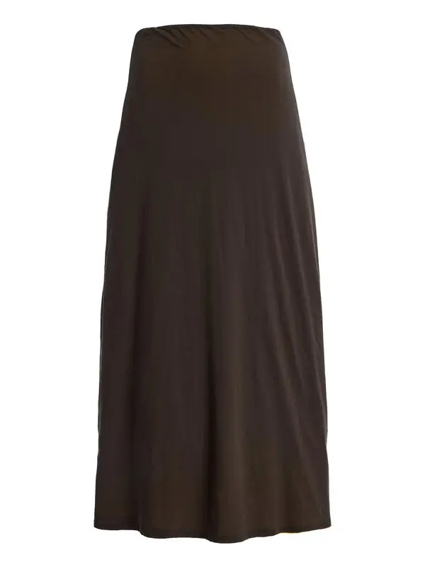 LESET Milo Reversible Cotton Midi Skirt - Brown