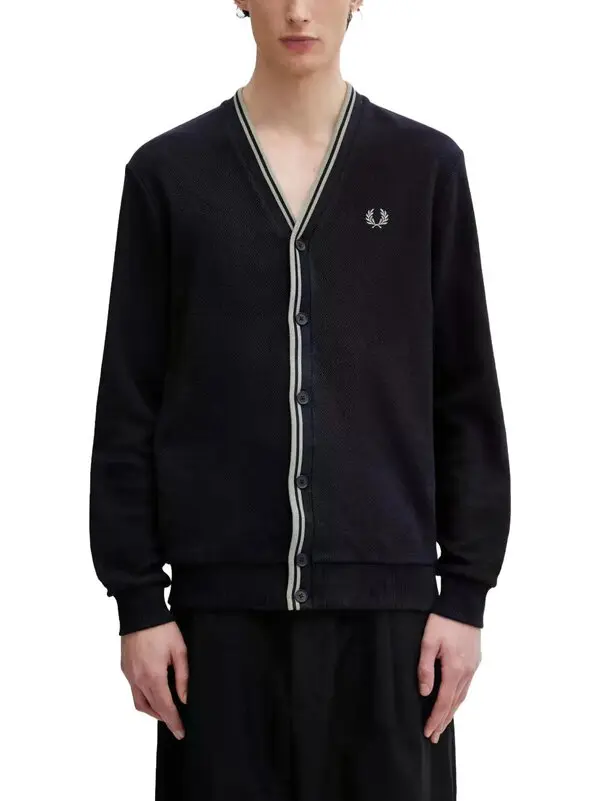Fred Perry Twin-tipped Piqué Cardigan - Blue