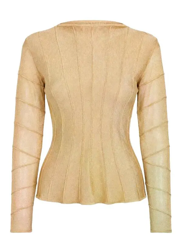 Cult Gaia Raised-seam Fine-knit Top - Neutrals