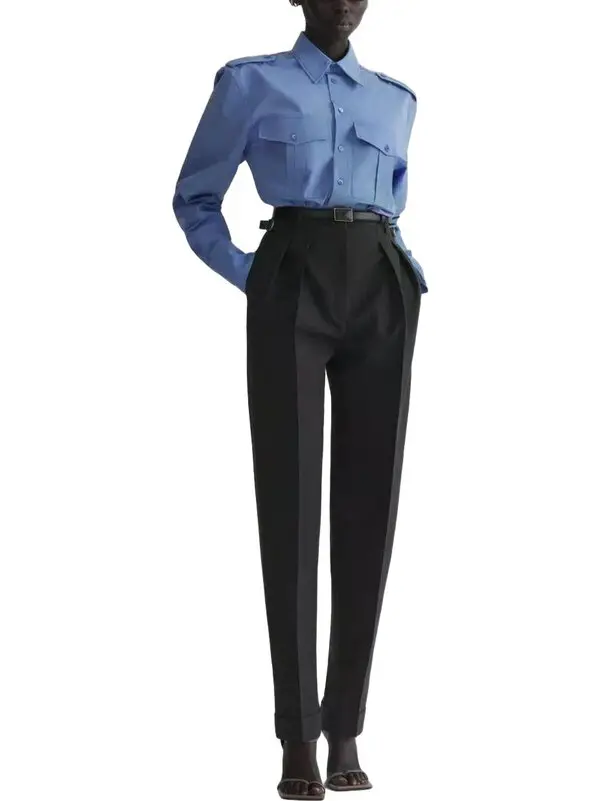 MUGLER Military Style Shirt - Blue