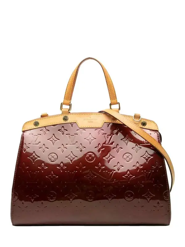 LOUIS VUITTON Monogram Vernis Brea Mm Satchel - Red