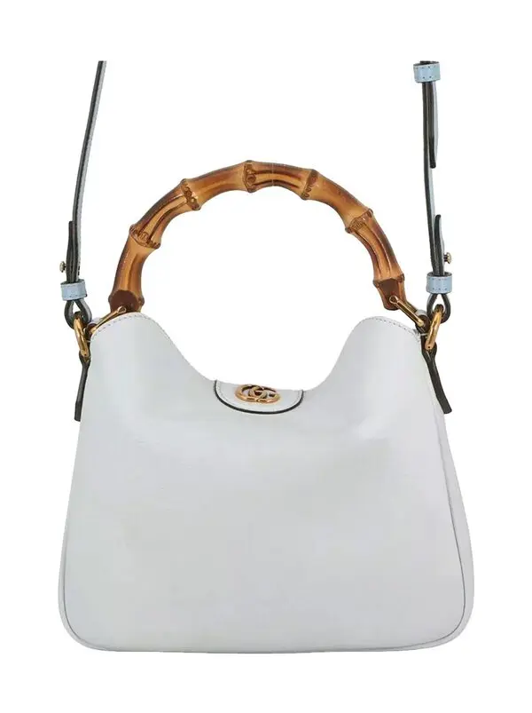 Gucci Calfskin Bamboo Diana Satchel - Blue