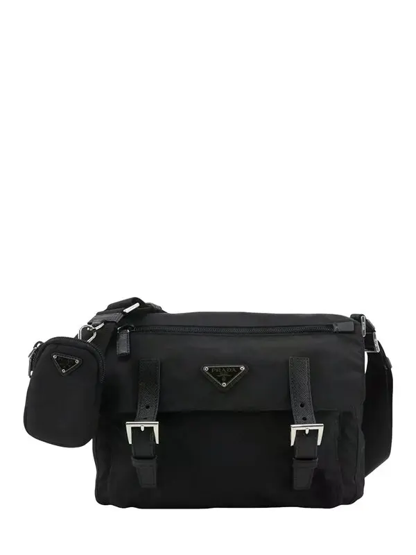 Prada Re-nylon Saffiano Trimmed Messenger Bag - Black