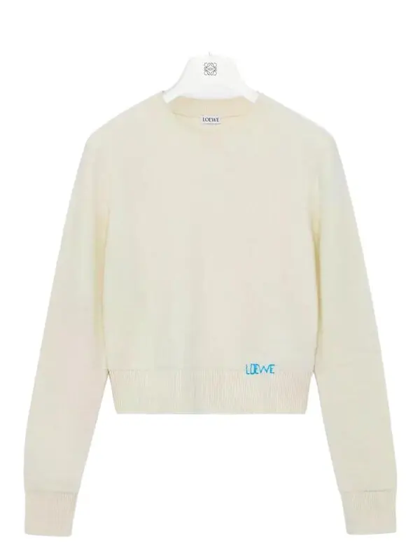 Loewe Embroidered Logo Sweater - Neutrals