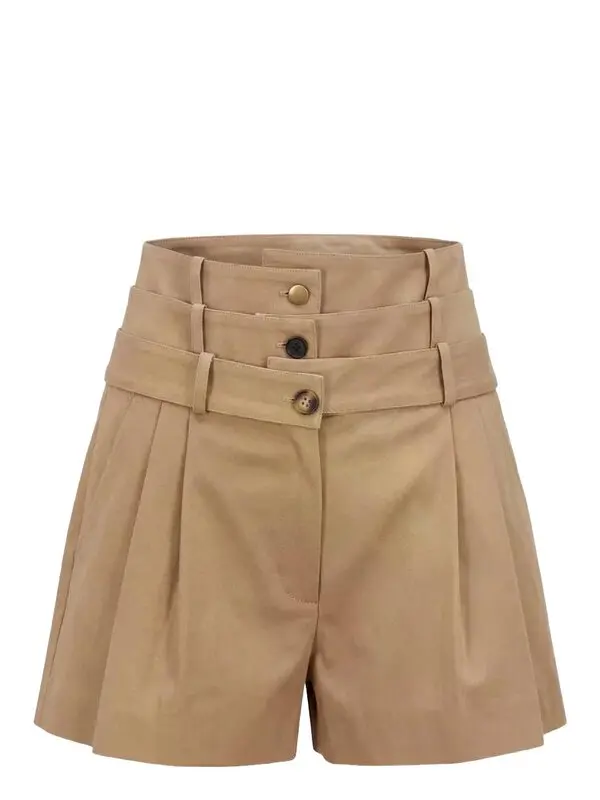 Monse Triple-waistband Pleated Shorts - Neutrals