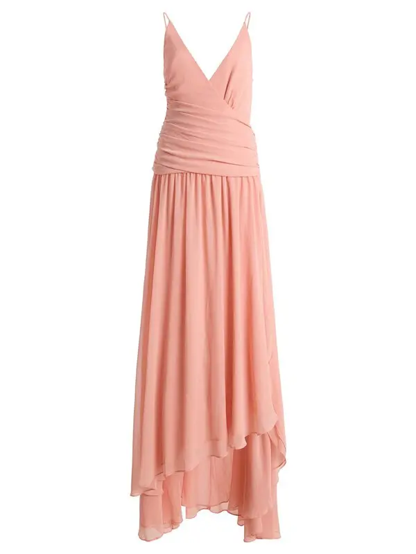 Arcina Ori Delilah Ruffled Chiffon Maxi Dress - Pink