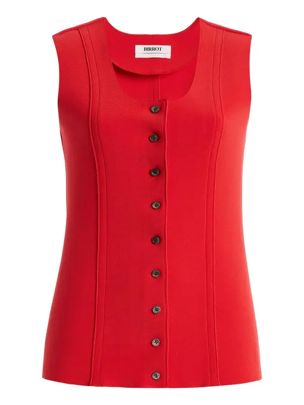 BIRROT Lay3 Fitted Crepe Vest - Red