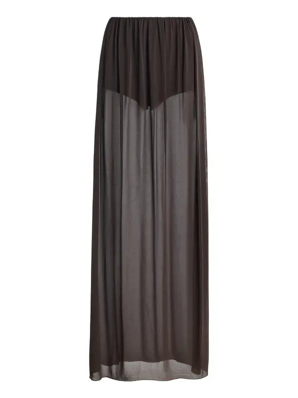 MORE NOIR Aria Jersey Maxi Skirt - Brown