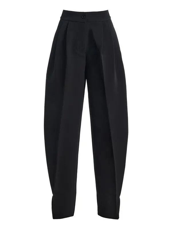 THE FRANKIE SHOP Doyer Pleated Wide Leg Trousers - Black