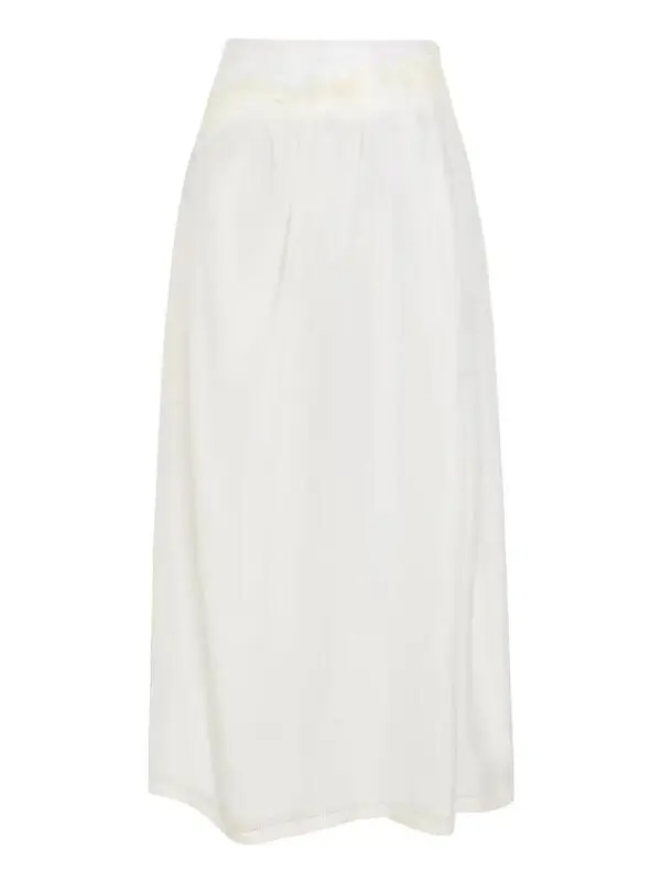 MAISON MARGIELA Lace-trim Pleated Midi Skirt - White