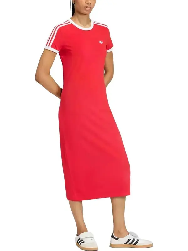 Adidas 3-stripes Midi Dress - Red