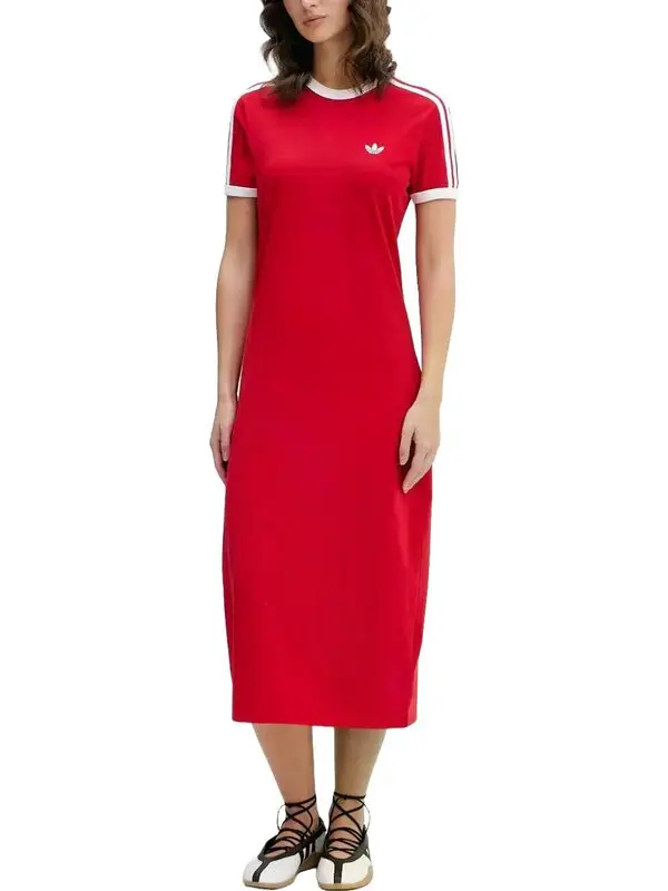 Adidas 3-stripes Midi Dress - Red