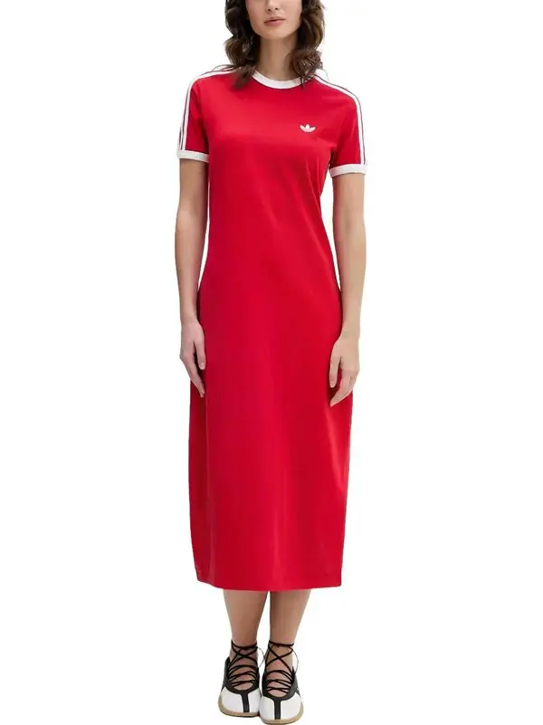 Adidas 3-stripes Midi Dress - Red