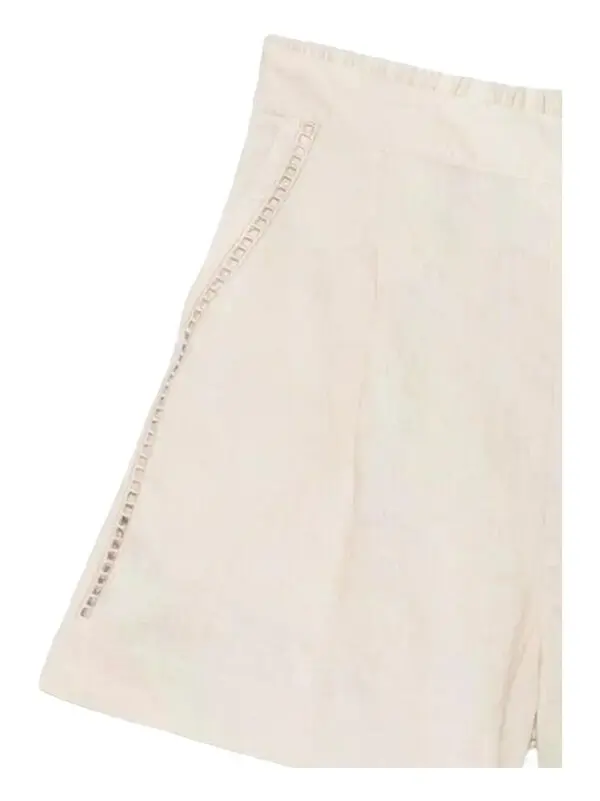 MC2 SAINT BARTH Eyelet Detail Mini Shorts - Neutrals