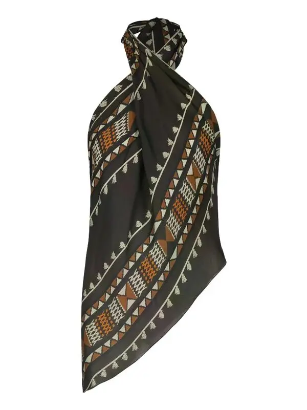 Johanna Ortiz Ancestral Halterneck Blouse - Brown