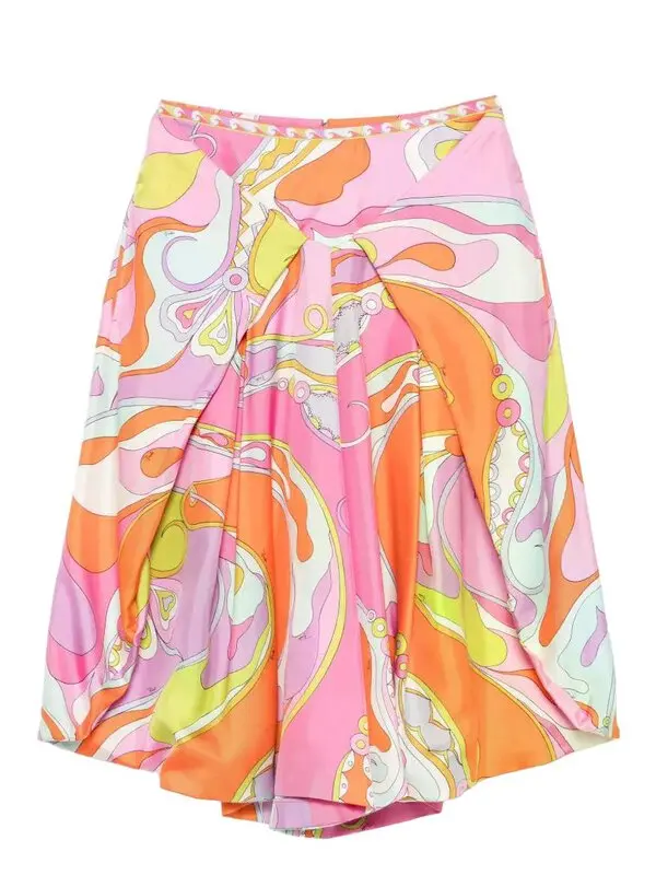 Emilio Pucci Silk Iride Print Trousers - Pink
