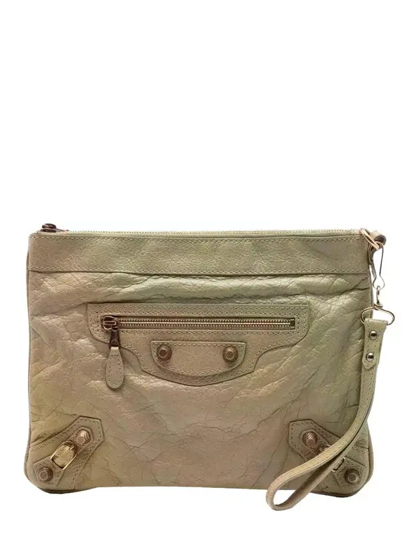 Balenciaga 2012 Lambskin Motocross Giant 12 Clutch Bag - Neutrals