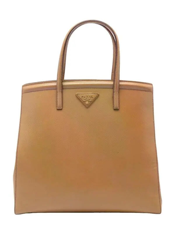 Prada Saffiano Vernice Parabole Satchel - Brown
