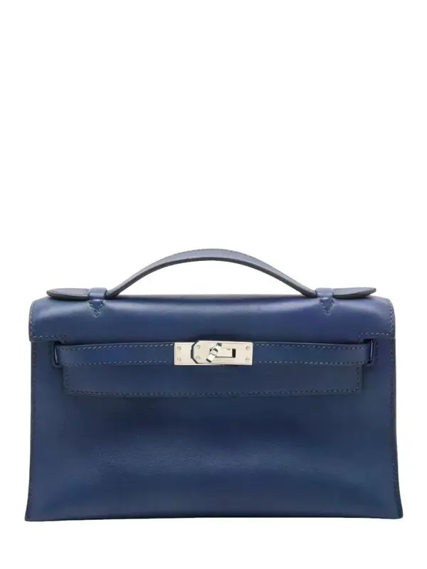 Hermès 2014 Swift Leather Kelly Pochette 22 Handbag - Blue