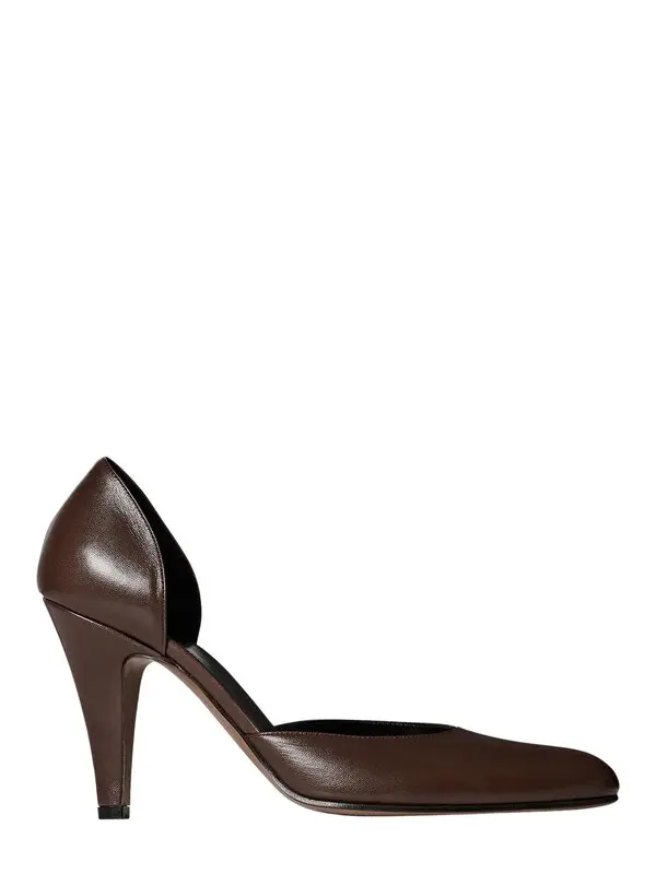 THE ROW Ornella D'orsay Leather Pumps - Brown
