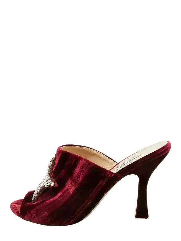Attico Star Embellished Mules - Red