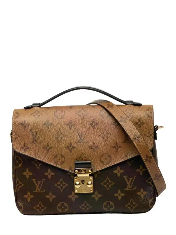 LOUIS VUITTON Monogram Reverse Pochette Metis Satchel - Brown