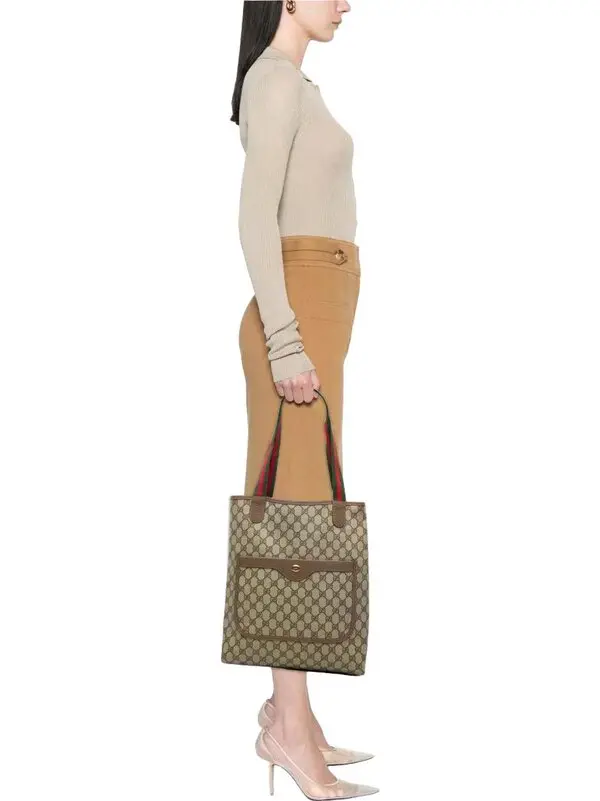 Gucci Gg Supreme Web Tote Bag - Neutrals