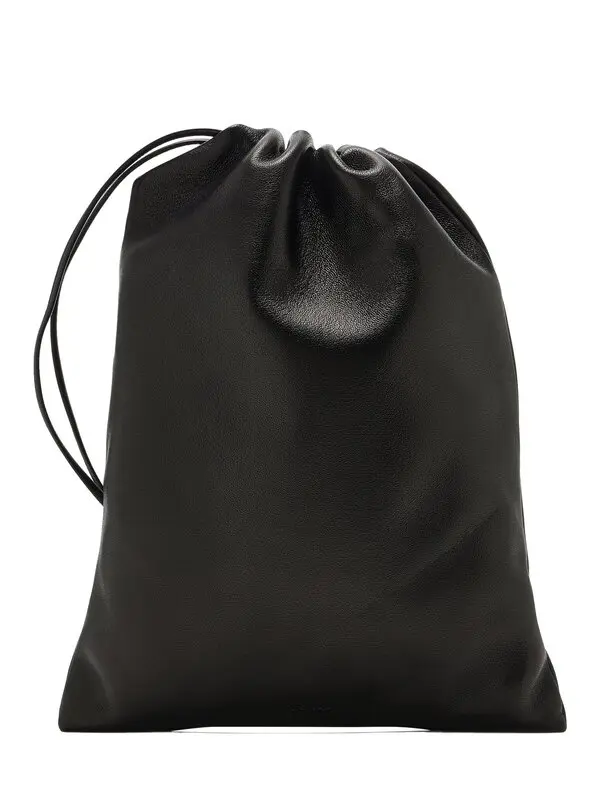 THE ROW Ray Leather Pouch - Black