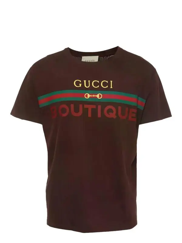 Gucci Graphic-print Jersey T-shirt - Brown