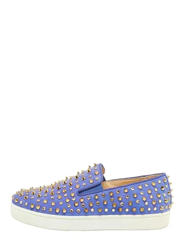 CHRISTIAN LOUBOUTIN Roller Boat Embellished Sneakers - Blue