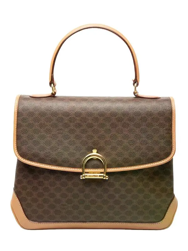 Celine Macadam Coated Canvas Top Handle Bag Handbag - Brown