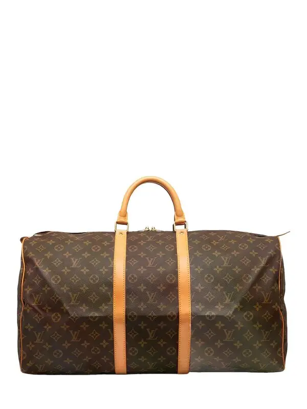 LOUIS VUITTON Monogram Keepall 55 Travel Bag - Brown