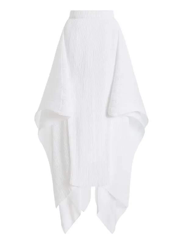 JW Anderson Pleated Maxi Skirt With Handkerchief Hem - White