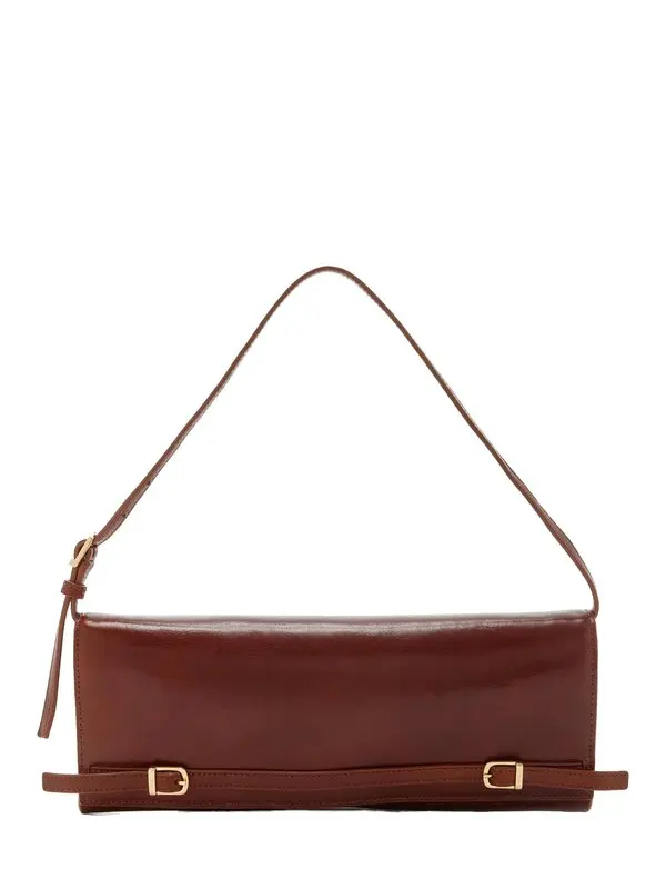 Simkhai River East/west Leather Clutch - Brown