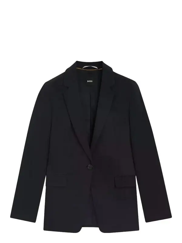 BOSS Single-breasted Notched Lapel Jacket - Blue