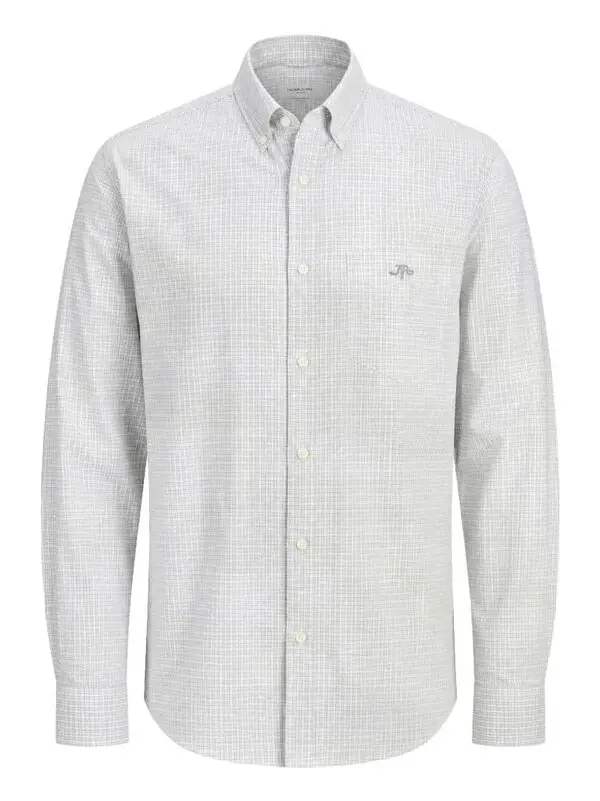 Gant Gingham-pattern Logo-embroidered Shirt - White
