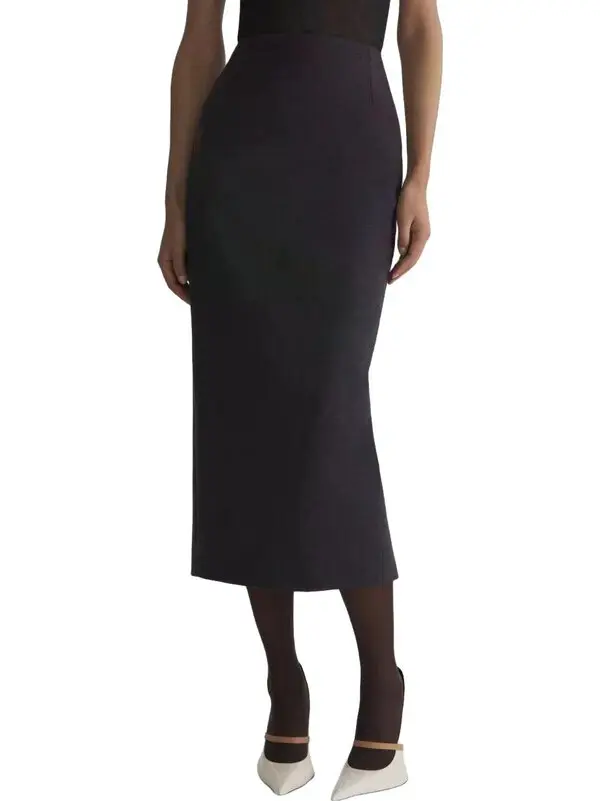 MUGLER Midi Pencil Skirt - Grey