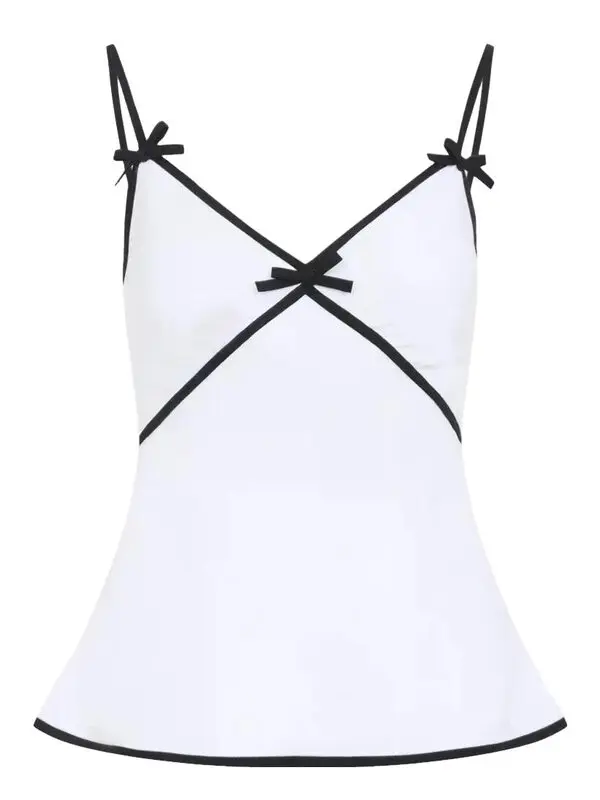 Moschino Spaghetti Strap Bow Detail Top - White