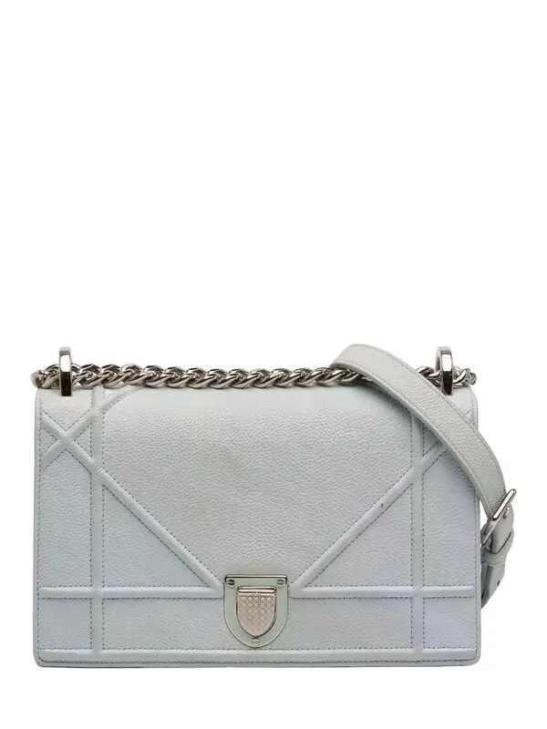 Dior 2016 Small Grained Calfskin Diorama Flap Crossbody Bag - Blue