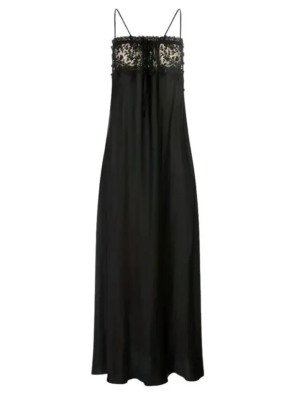 Chloé Lace-trimmed Maxi Slip Dress - Black