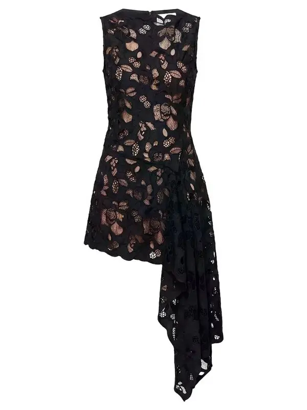 Monse Asymmetrical Sleeveless Mini Dress - Black