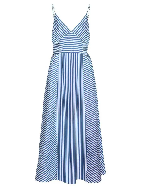 Tanya Taylor Vivien Striped-print Dress - Blue