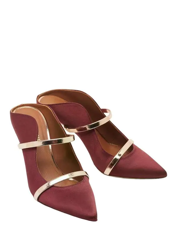 MALONE SOULIERS Maureen Metallic Strapped Stiletto Mules - Red