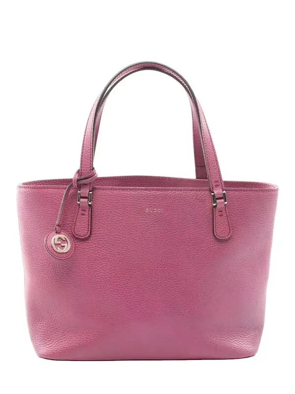 Gucci Grained Leather Interlocking G Tote Bag - Purple