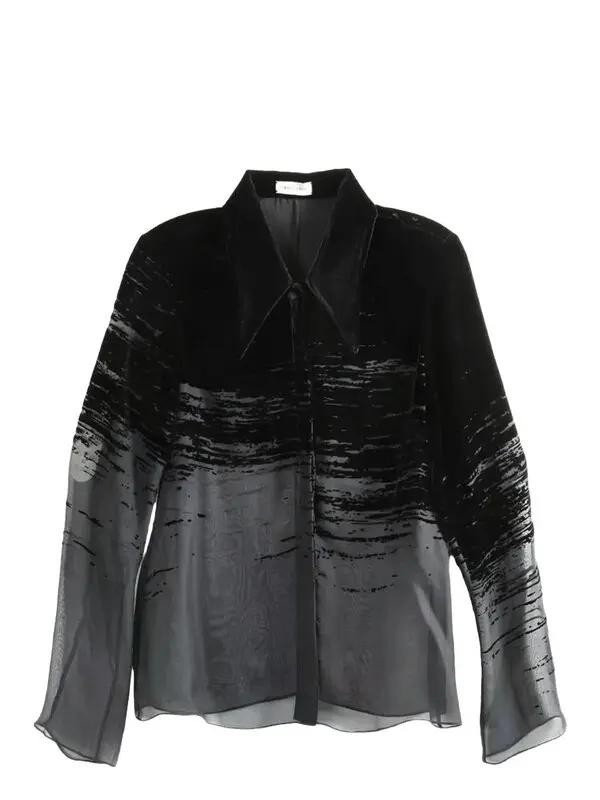 GRACE LING Sheer Finish Tailored Shirt - Black