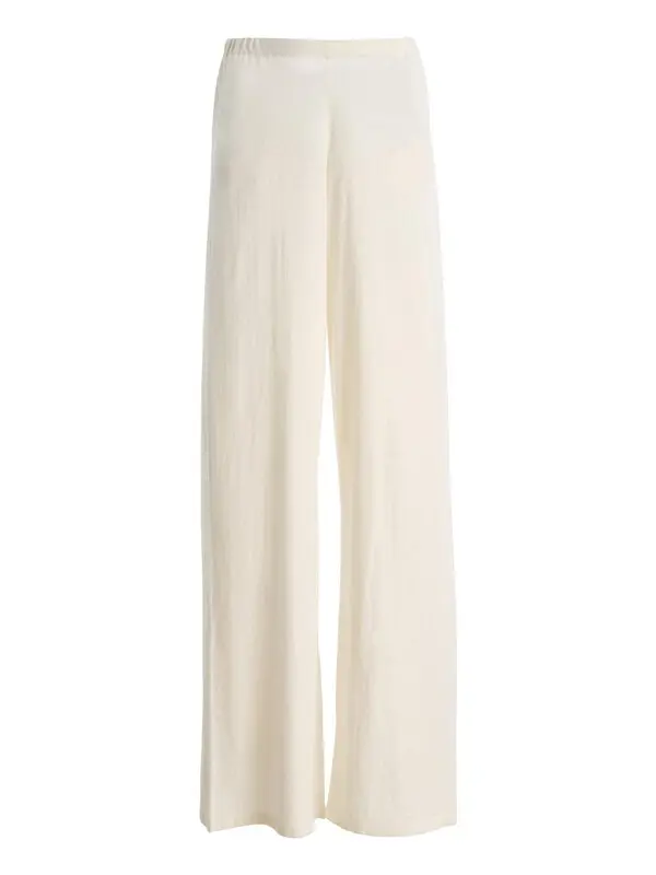 Eterne Low-waist Flared Cotton-linen Jersey Pants - Ivory