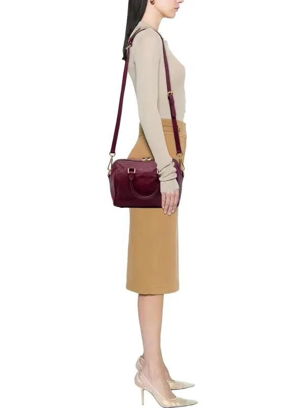 LOUIS VUITTON Monogram Empreinte Speedy Bandouliere 25 Satchel - Red