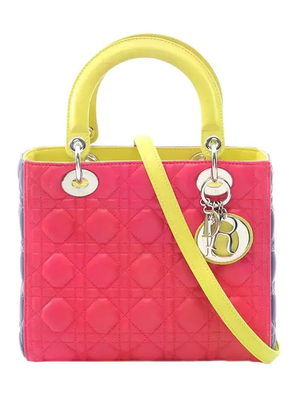 Dior Lambskin Cannage Lady Satchel - Pink