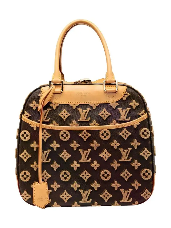LOUIS VUITTON Monogram Tuffetage Deauville Cube Handbag - Brown