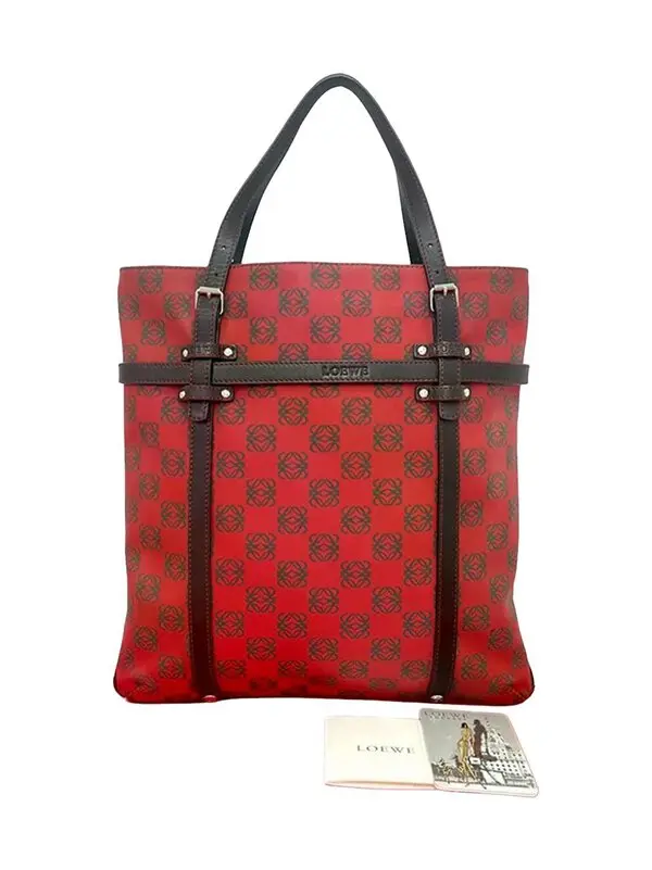 Loewe Anagram Coated Canvas Tote Bag - Red